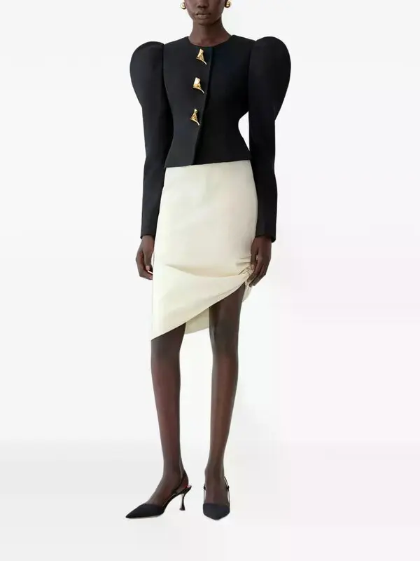 Carolina Herrera Asymmetric Gathered Short Skirt