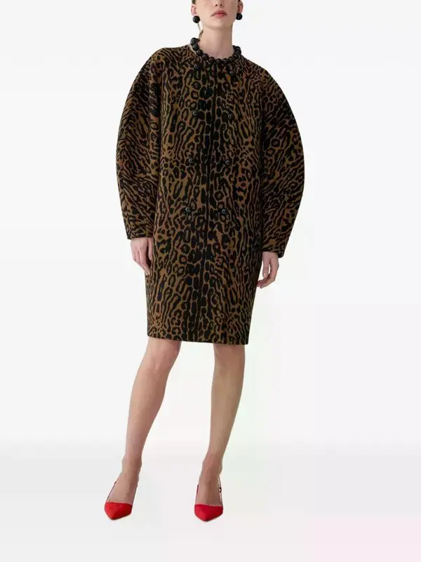 Carolina Herrera Leopard-jacquard Cocoon Coat