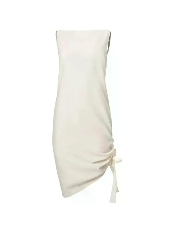 Carolina Herrera Asymmetric Gathered Short Dress - White