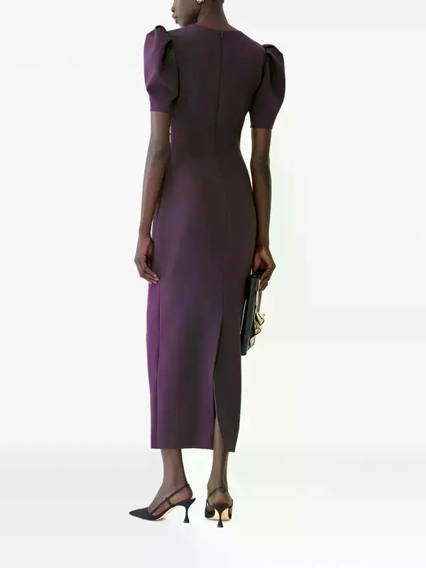 Carolina Herrera Puff-sleeve Gathered Midi Dress