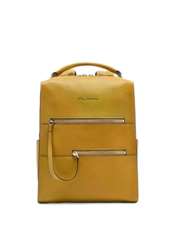 PIQUADRO Leather Backpack - Yellow