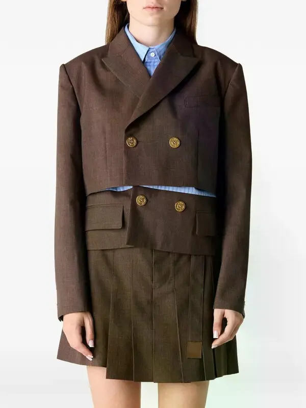 Sacai Suiting Poplin Jacket - Brown
