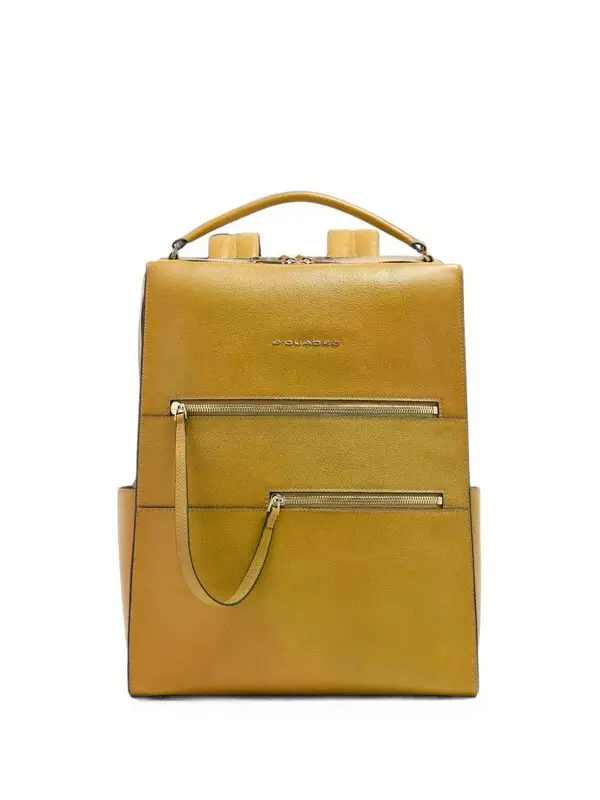 PIQUADRO Patricia Leather Laptop Backpack - Yellow
