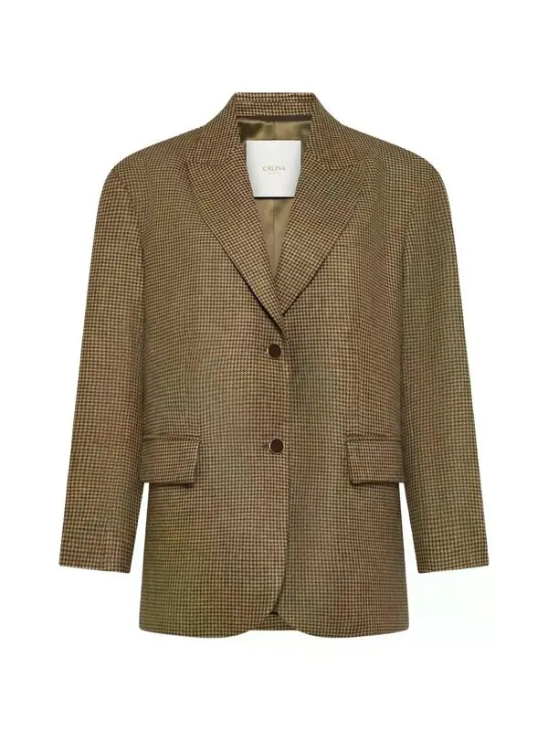 CRUNA Monia Houndstooth-pattern Blazer