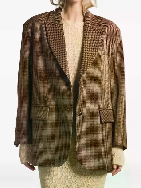 CRUNA Monia Houndstooth-pattern Blazer