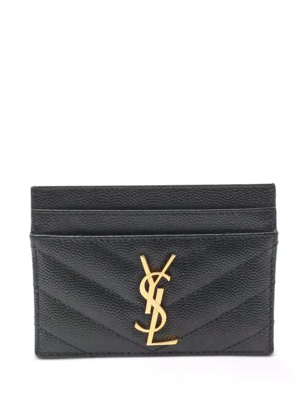 Saint Laurent 2020s Quilted Card Holder - Black