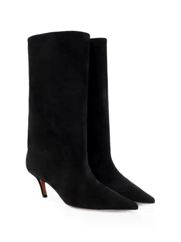 Amina Muaddi Pointed-toe Suede Boots