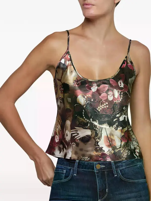 L'Agence Charmy Satin Camisole - Red