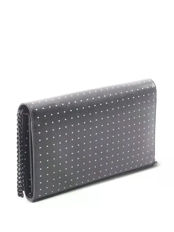 Saint Laurent 2010s Cassandre Polka Dot Chain Clutch Bag