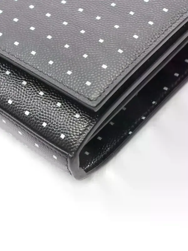 Saint Laurent 2010s Cassandre Polka Dot Chain Clutch Bag