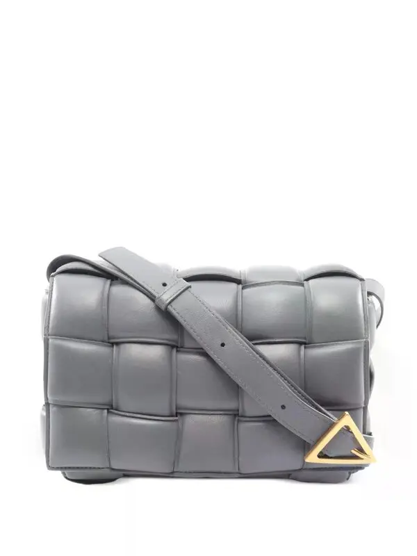 Bottega Veneta 2010s Padded Cassette Intrecciato Shoulder Bag - Grey