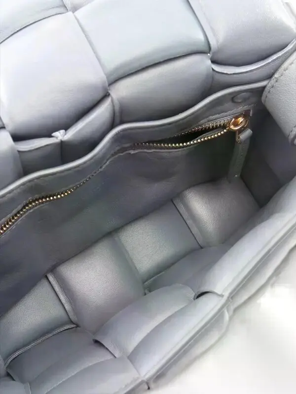 Bottega Veneta 2010s Padded Cassette Intrecciato Shoulder Bag - Grey