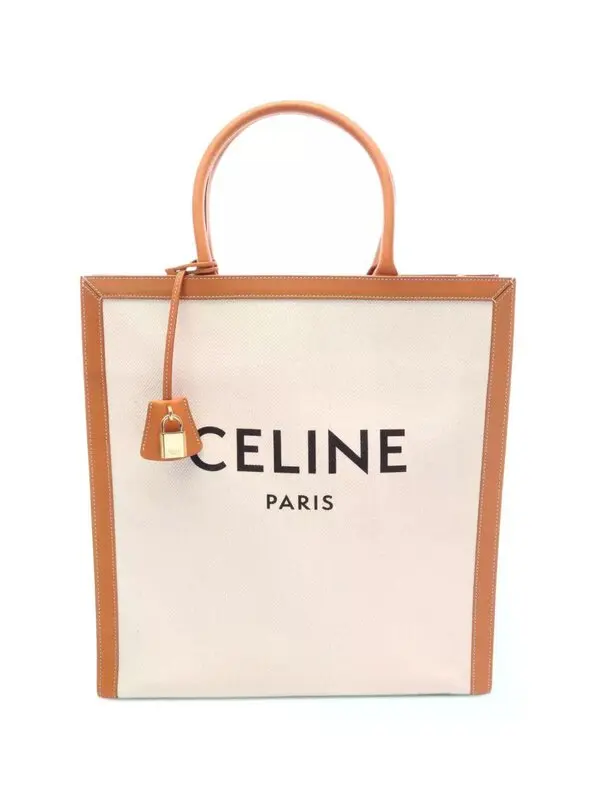 Celine 2000s Vertical Cabas Tote Bag - White
