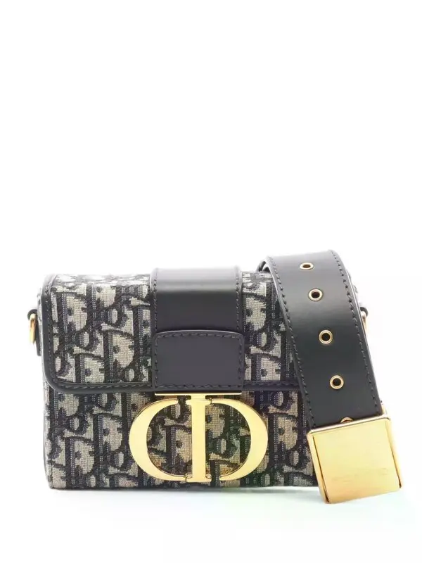 Dior 2010s 30 Montaigne Oblique-jacquard Shoulder Bag - Blue