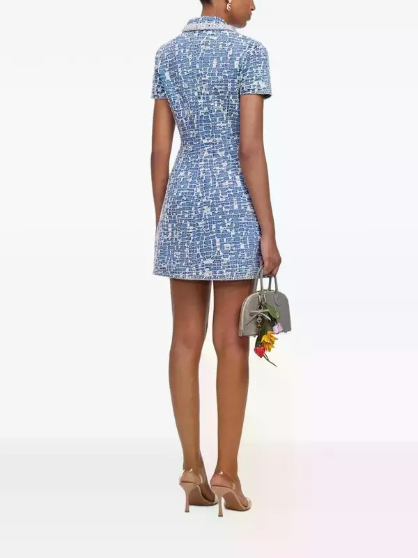 SELF-PORTRAIT Textured Pearl-embellished Mini Dress