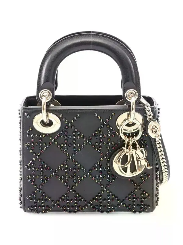 Dior 2010s Mini Lady Beaded Handbag - Black
