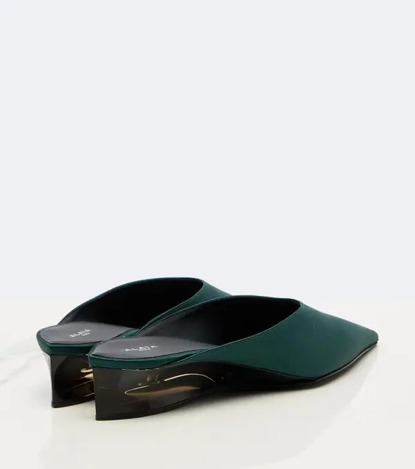 Alaïa Invisible Satin Wedge Mules