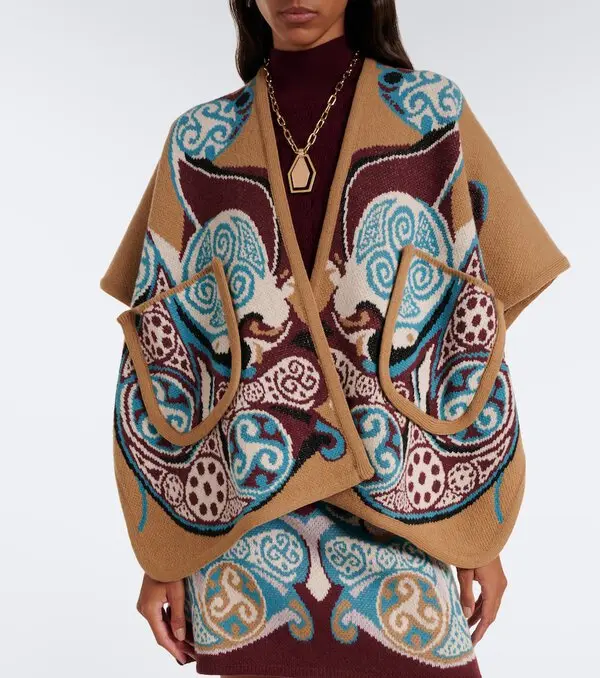 La DoubleJ Alchemy Jacquard Wool Cape