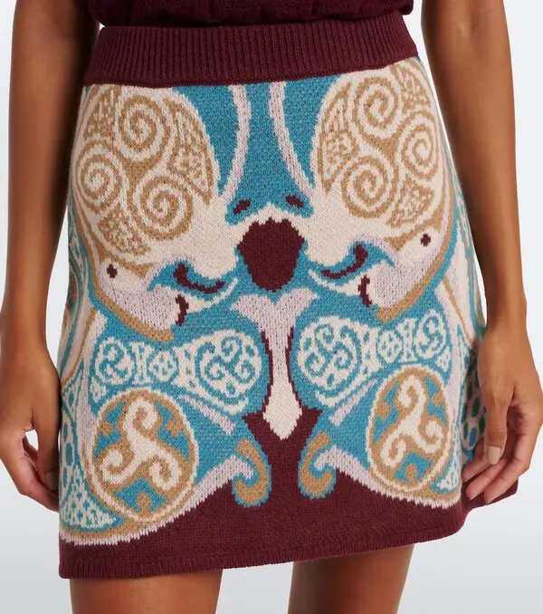 La DoubleJ Alchemy Jacquard Wool Miniskirt