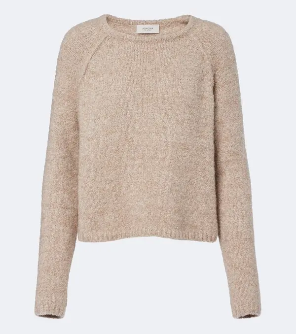 Agnona Cashmere, Silk, And Wool Sweater - Beige