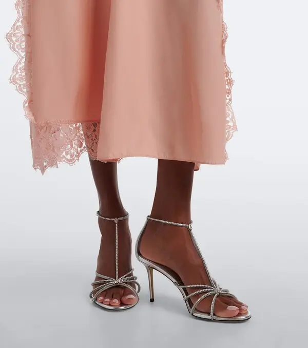 Mach & Mach Daisy Embellished Leather Sandals