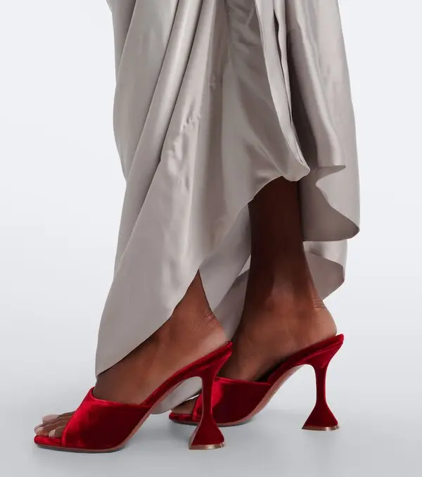 Amina Muaddi Lupita Velvet Mules