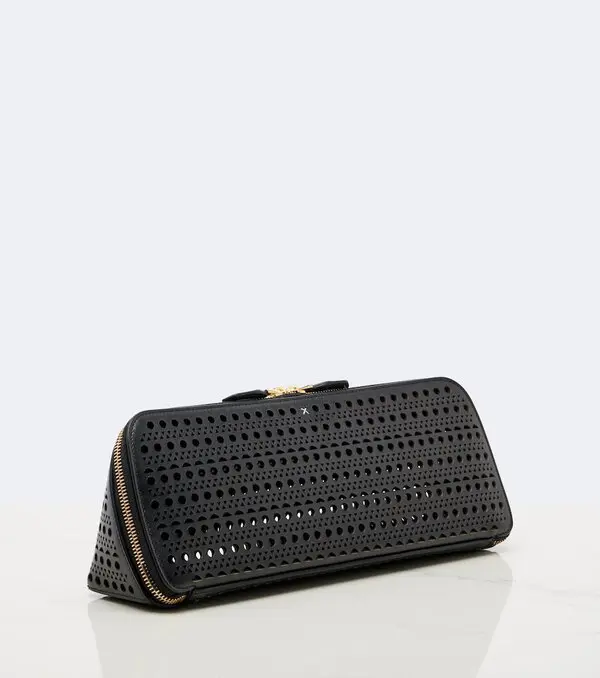 Alaïa Delta Small Leather Clutch