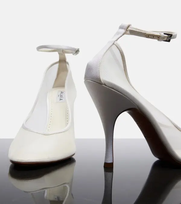 Alaïa Grosgrain-trimmed Mesh Pumps