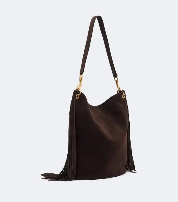 NILI LOTAN Asher Fringed Suede Shoulder Bag