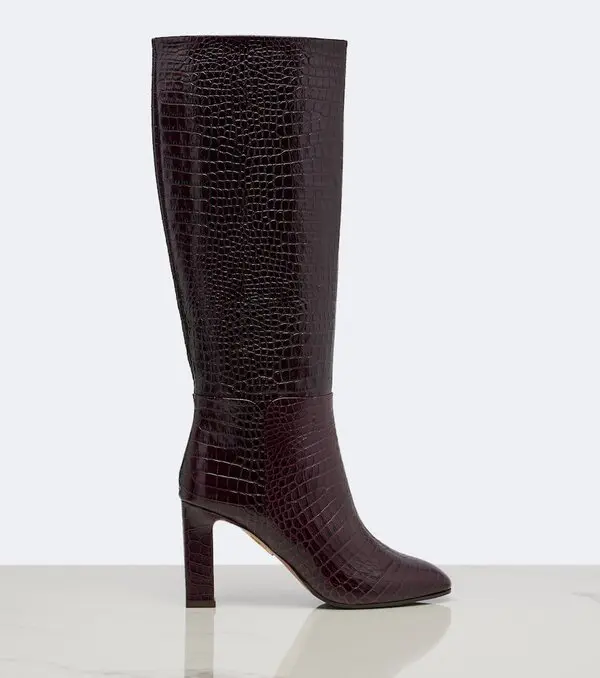 AQUAZZURA Sellier Croc-effect Leather Knee-high Boots