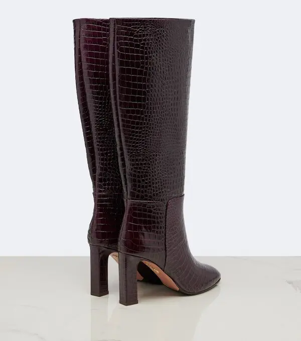 AQUAZZURA Sellier Croc-effect Leather Knee-high Boots