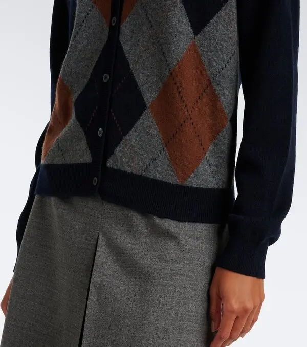 Prada Argyle Cashmere Cardigan
