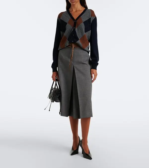 Prada Argyle Cashmere Cardigan