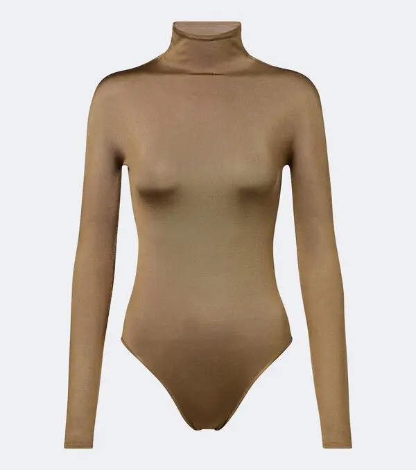 Alaïa Turtleneck Silk-blend Bodysuit