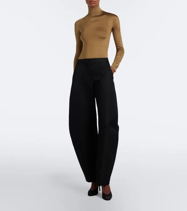 Alaïa Turtleneck Silk-blend Bodysuit