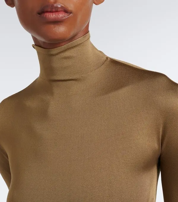 Alaïa Turtleneck Silk-blend Bodysuit
