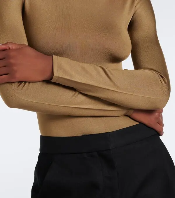Alaïa Turtleneck Silk-blend Bodysuit