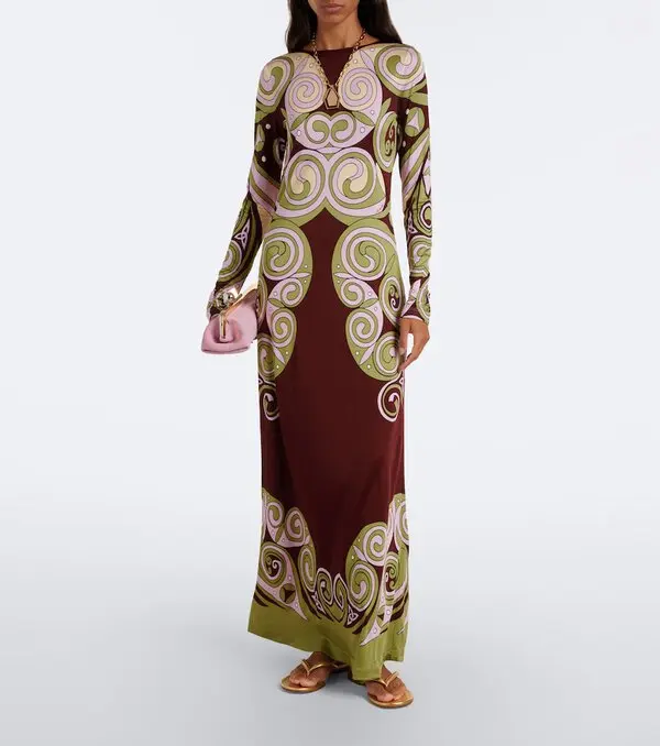 La DoubleJ Kells Swirl Jersey Maxi Dress