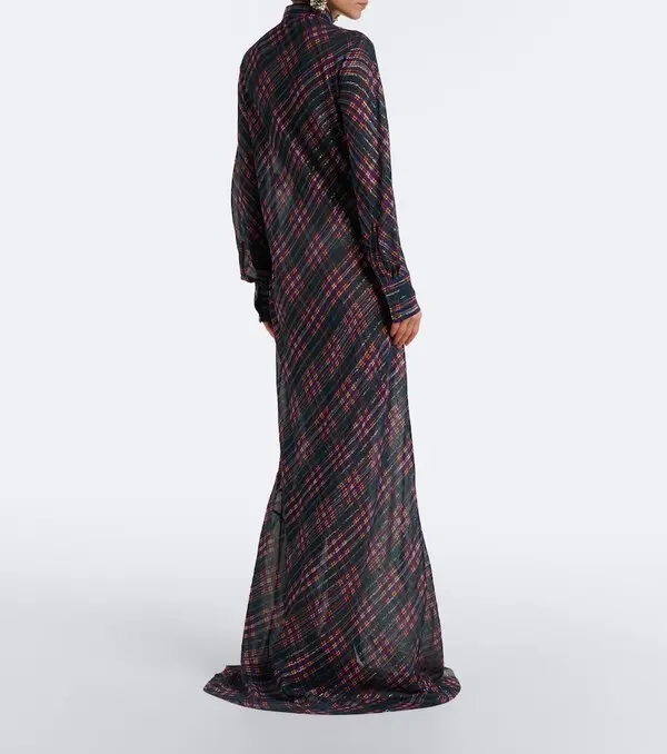 Dries Van Noten Checked Lame Shirt Dress
