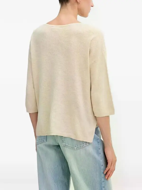 BENETTON Boat-neck Half-sleeve Sweater