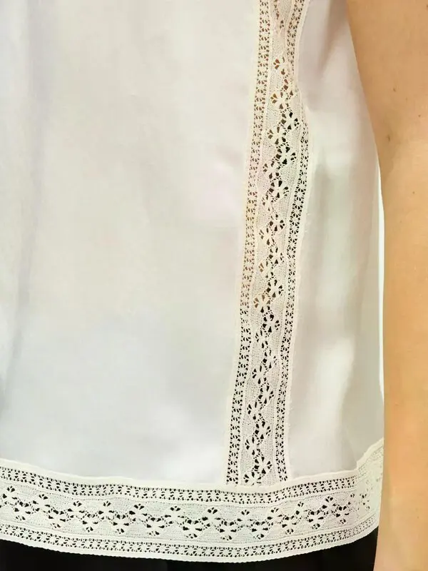 ANN DEMEULEMEESTER Lace-trim Silk Top