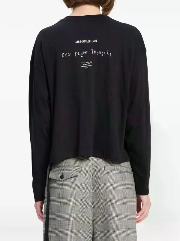 ANN DEMEULEMEESTER Slogan-print Long-sleeve T-shirt