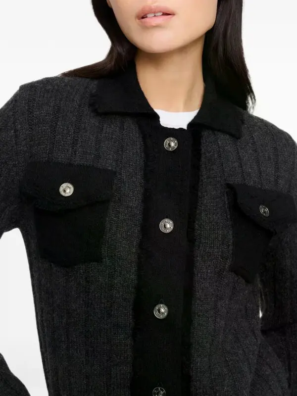 BARRIE Ribbed-knit Denim-effect Jacket