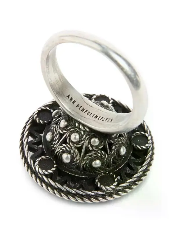 ANN DEMEULEMEESTER Engraved-detail Stone-embellished Ring