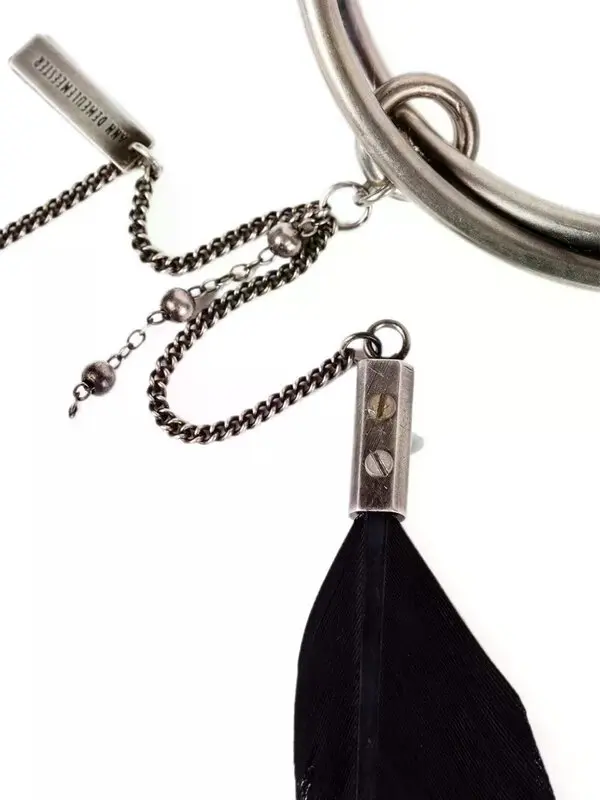ANN DEMEULEMEESTER Vete Feather-pendant Chain-link Bracelet - Silver