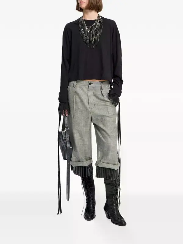 ANN DEMEULEMEESTER Check Wool Trousers