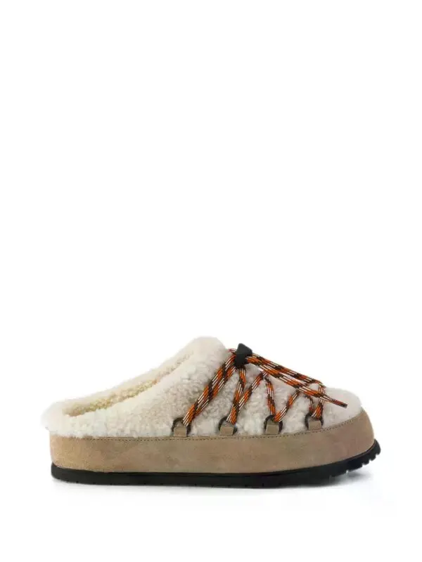 Prada Suede And Shearling Mules