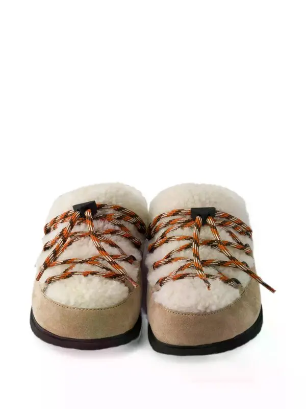 Prada Suede And Shearling Mules