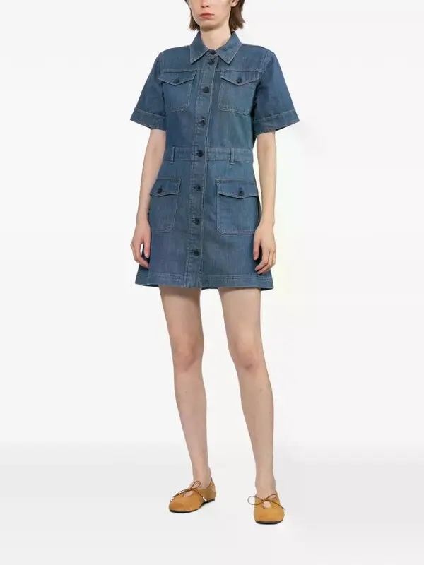 A.p.c. Faded Belted Denim Dress