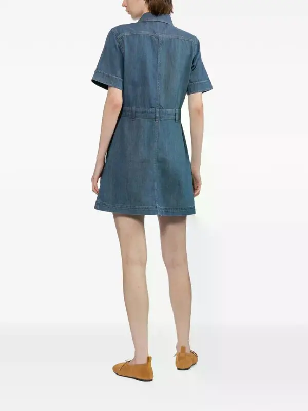 A.p.c. Faded Belted Denim Dress